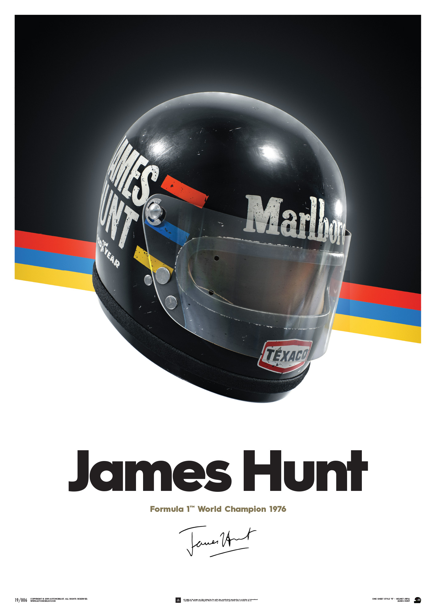 James Hunt | Japanese GP 1976 | Helmet | LUSSO LEGENDS